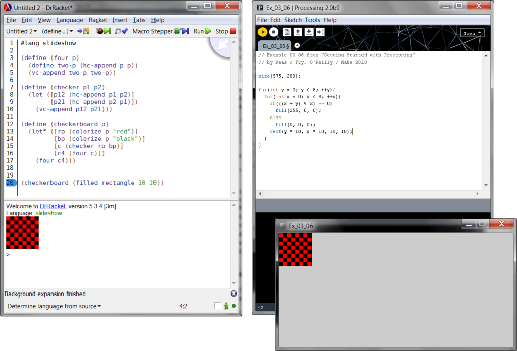 Processing and Racket – Hive76